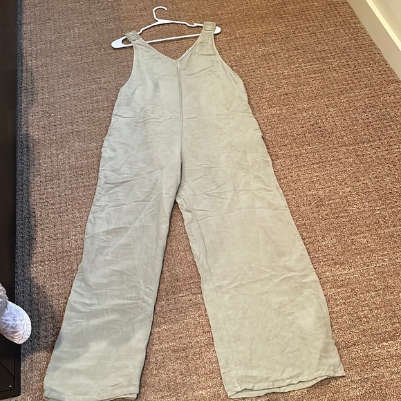 Zara | Pants & Jumpsuits | Womens Zara Linen Blend Wide Leg Overalls ...